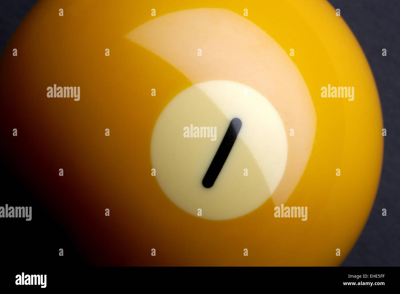 Yellow pool ball Stock Photo - Alamy