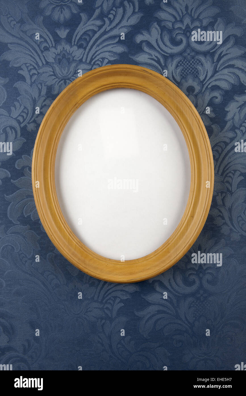 Wooden oval wall frame Stock Photo - Alamy