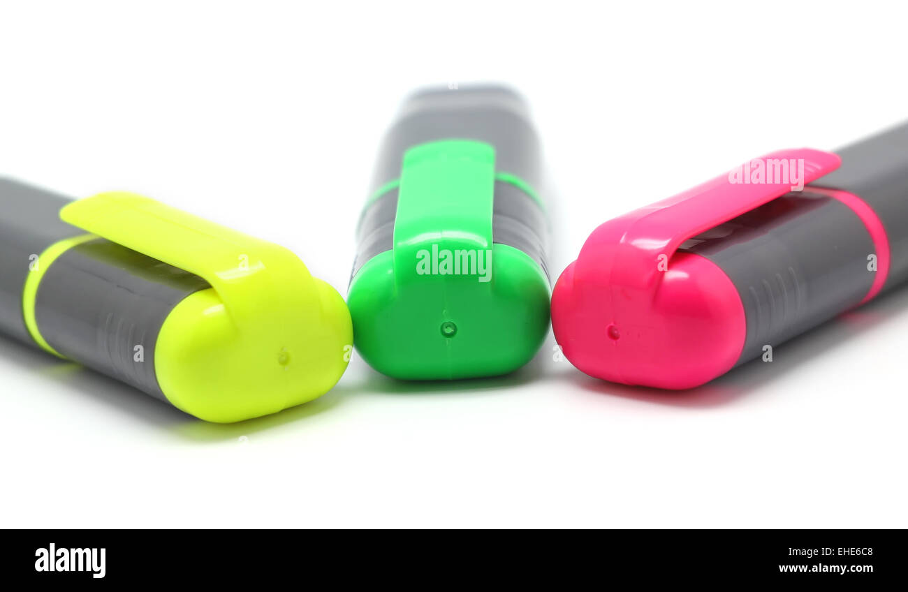Color highlighter isolated on white background Stock Photo - Alamy