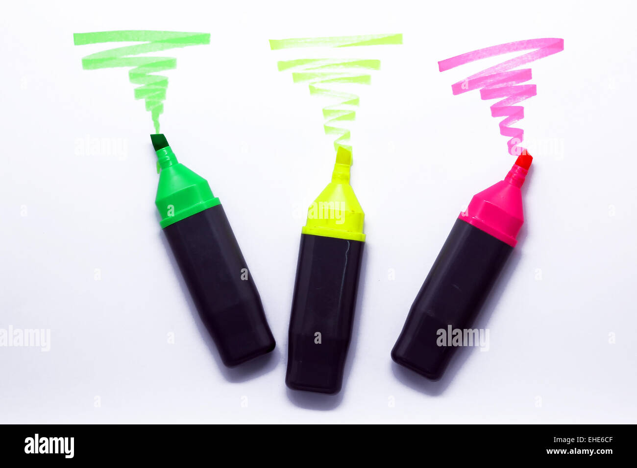 Color highlighter isolated on white background Stock Photo - Alamy
