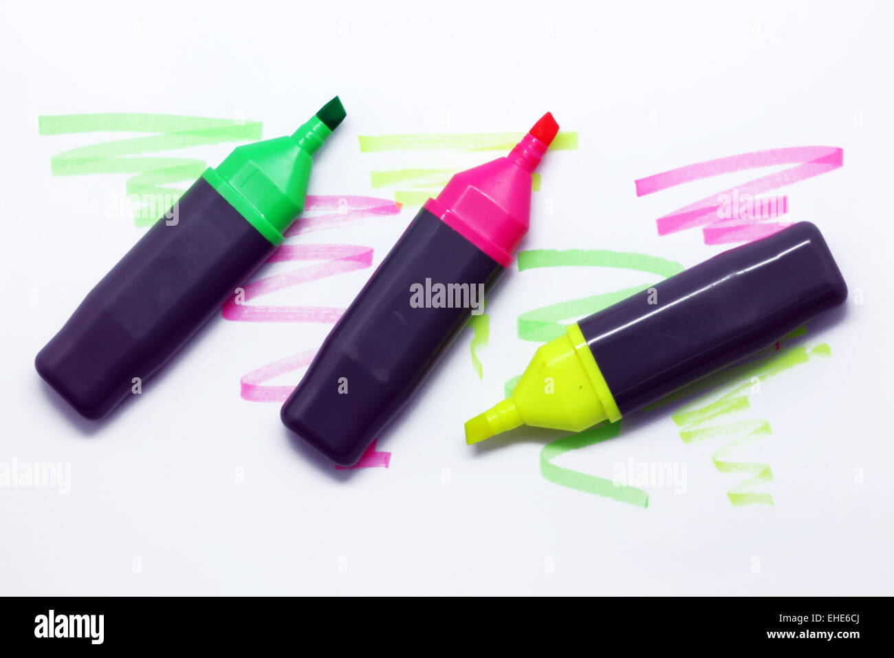 Color highlighter isolated on white background Stock Photo - Alamy