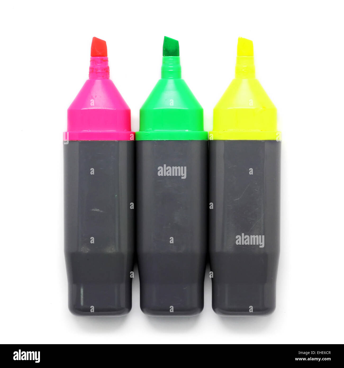 Color highlighter isolated on white background Stock Photo - Alamy