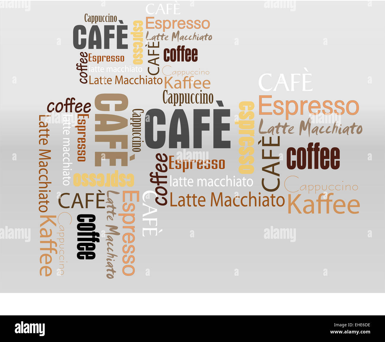 Cafe Collage espresso cloud buzz Stock Photo - Alamy