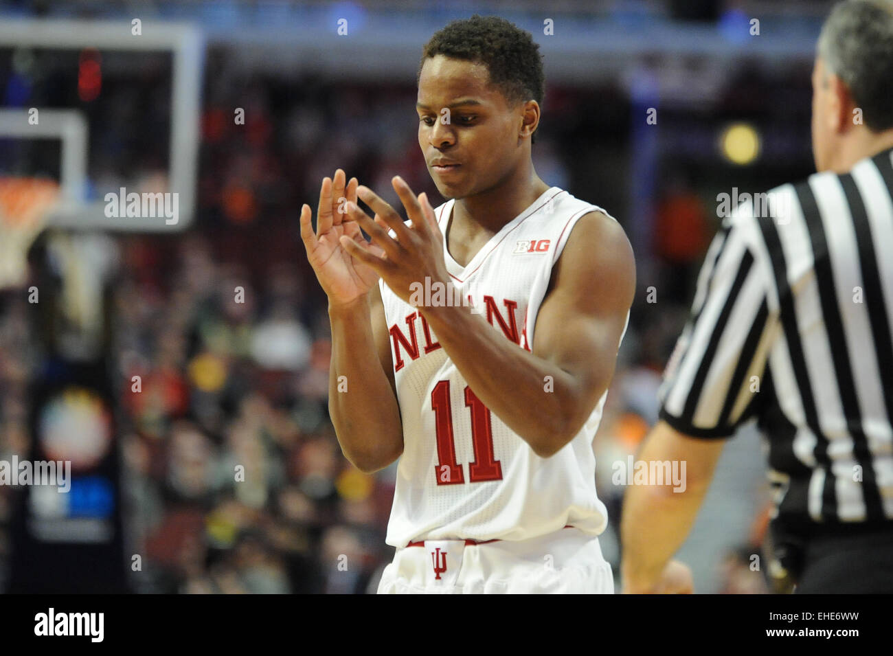 Chicago, IL, USA. 12th Mar, 2015. Indiana Hoosiers guard Yogi Ferrell ...