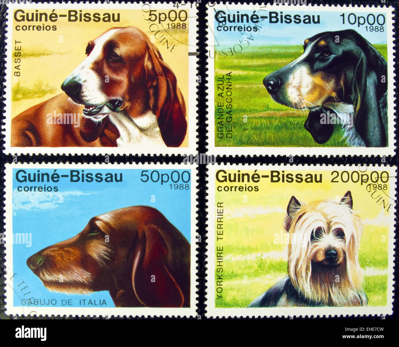 Collection of dog stamps Stock Photo - Alamy