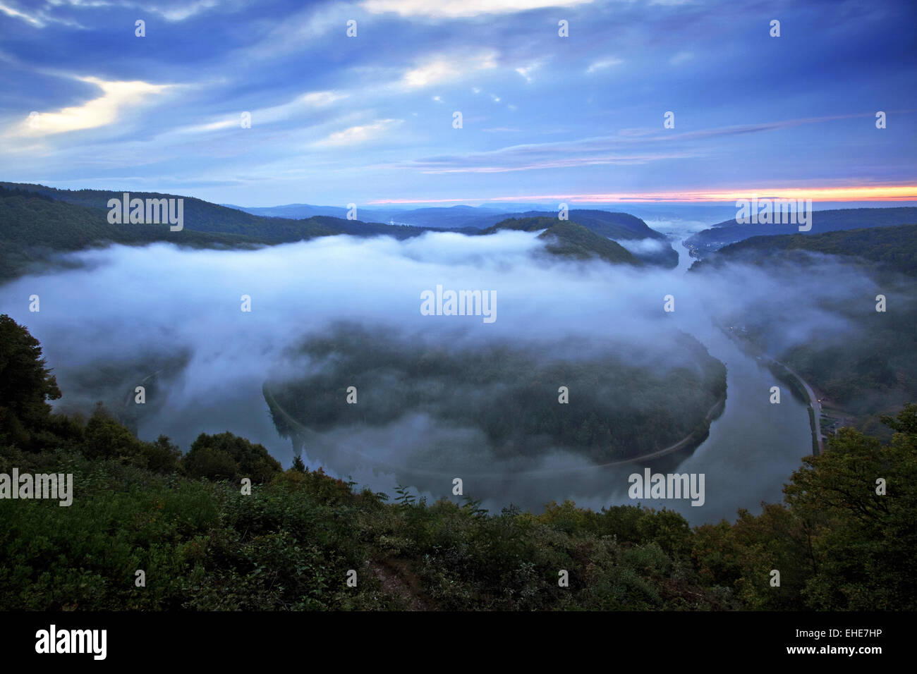 Saar loop near Mettlach, Saarland Germany Stock Photo - Alamy