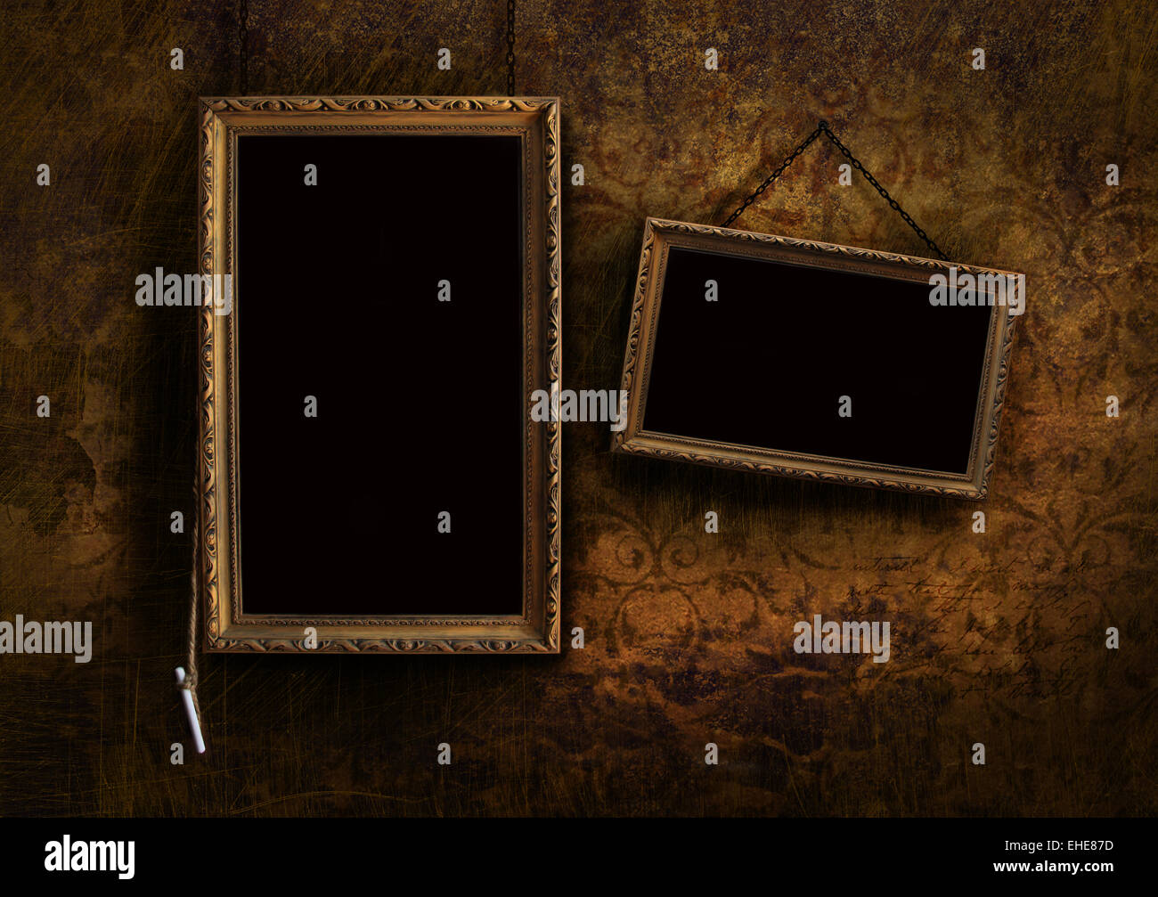 Old menu board with grungy floral background Stock Photo - Alamy