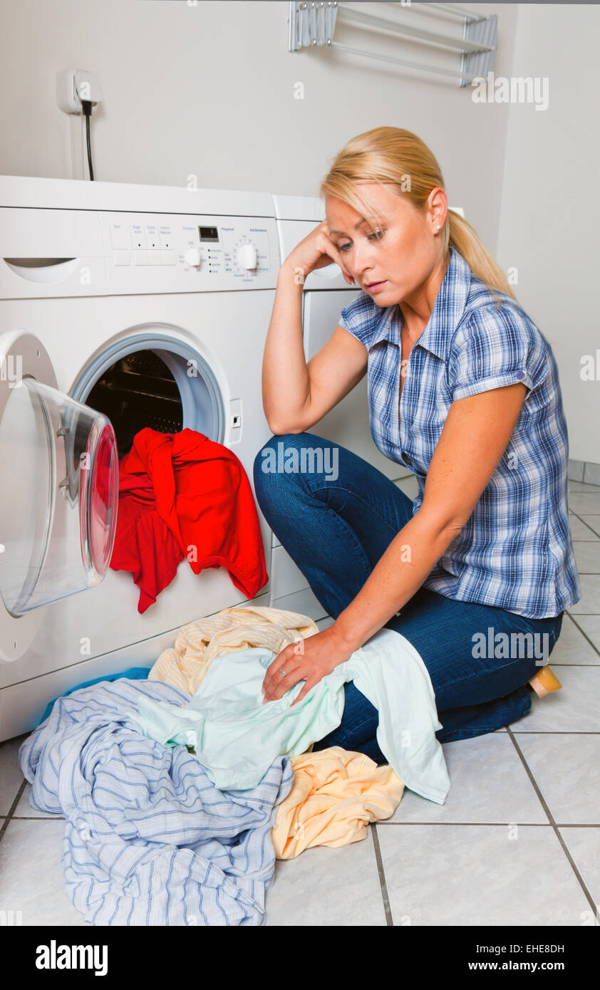 Housewife washing and laundry. Washing day Stock Photo - Alamy