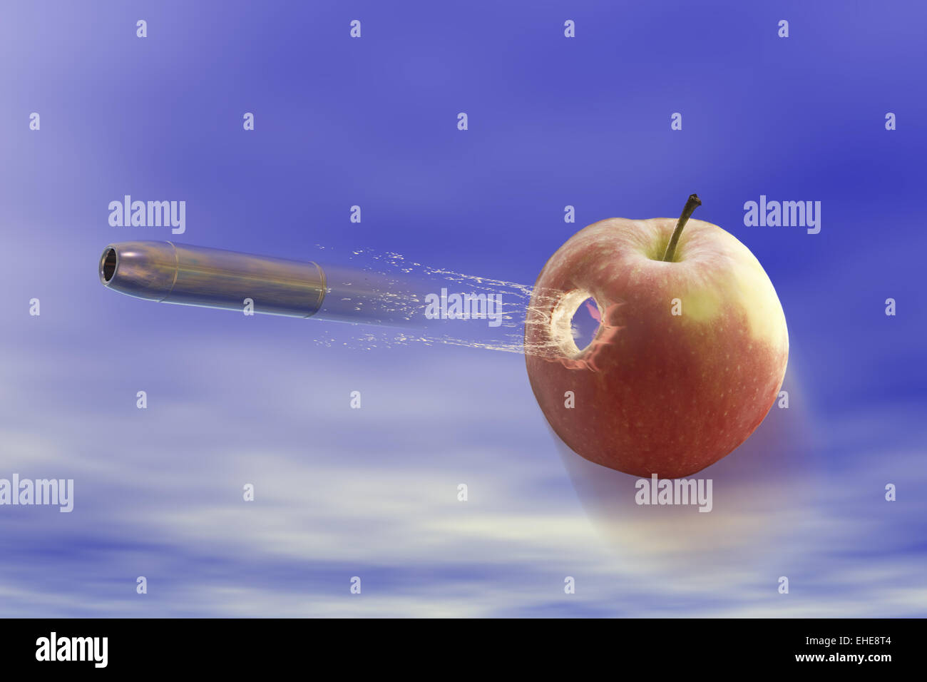 Bullet striking apple hi-res stock photography and images - Alamy