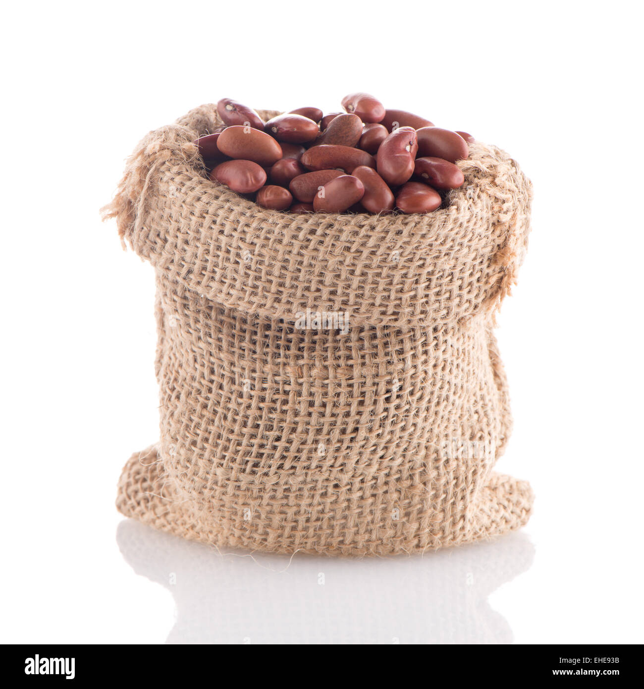 Red beans bag isolated on white background Stock Photo - Alamy