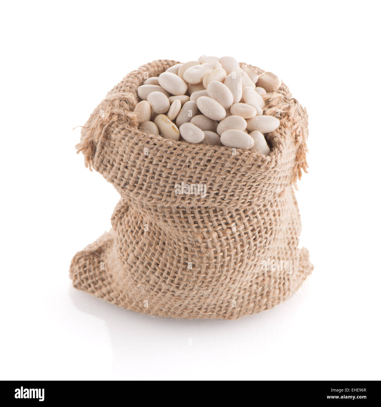 White beans bag isolated on white background Stock Photo - Alamy