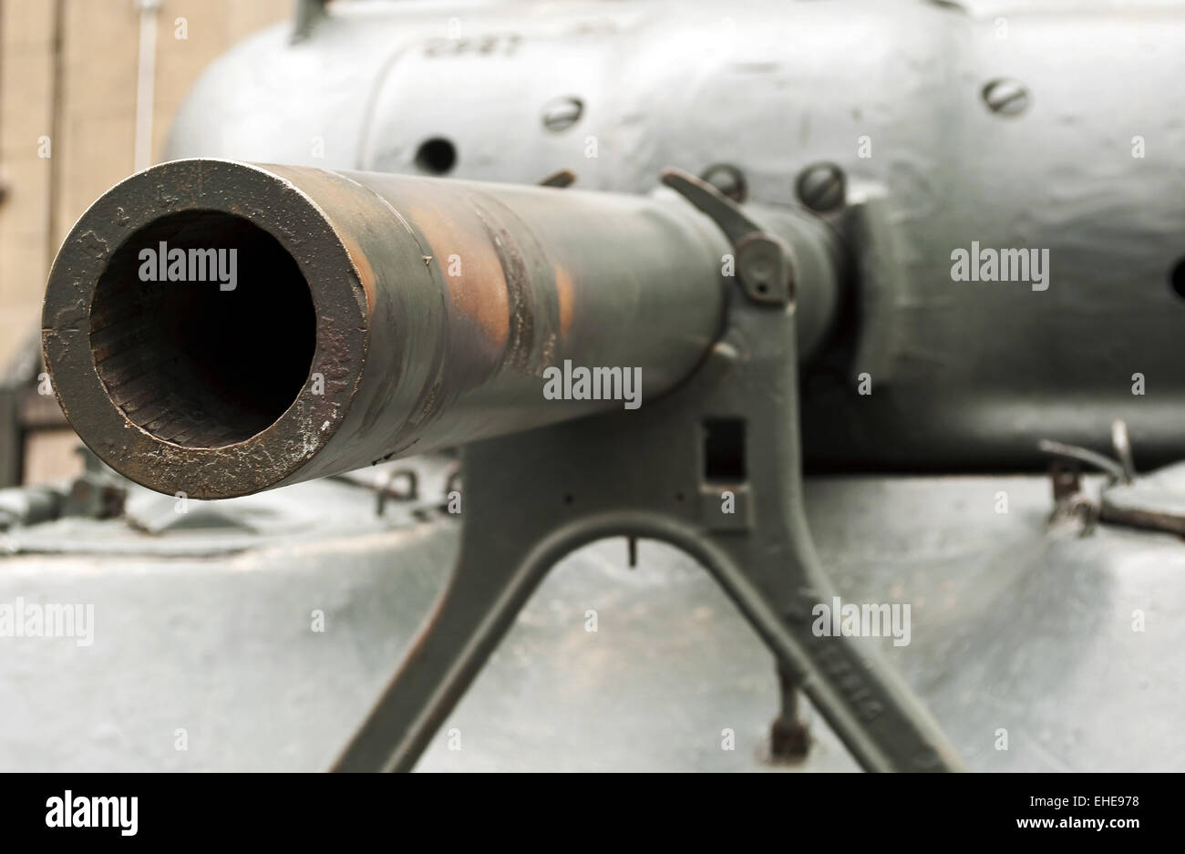 Tank cannon close up Stock Photo - Alamy