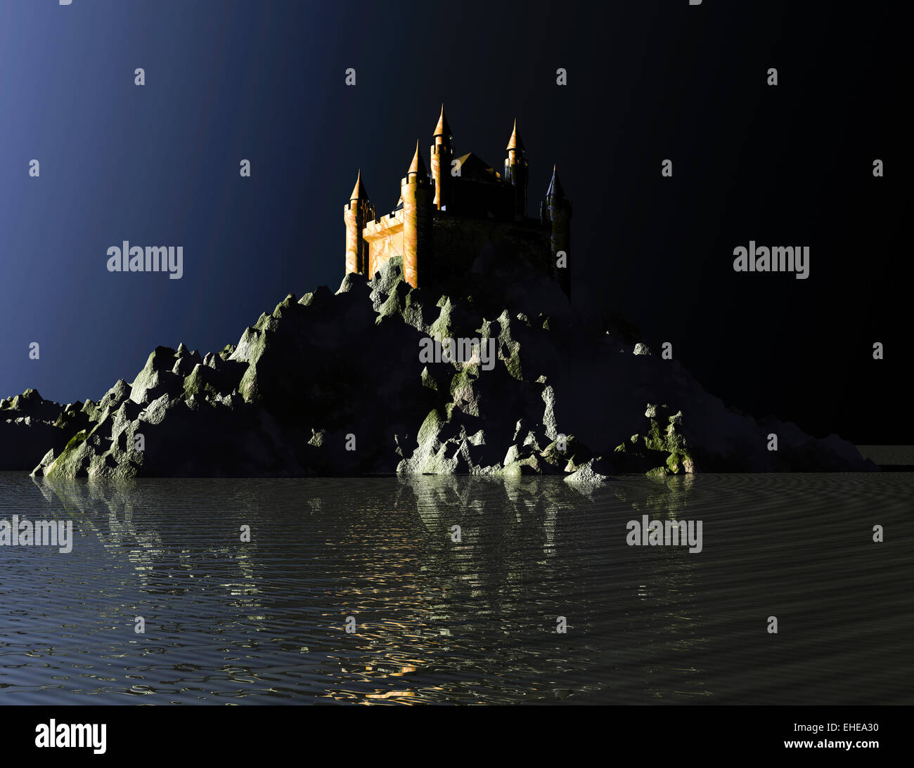 3d digital render fairytale castle hi-res stock photography and images ...