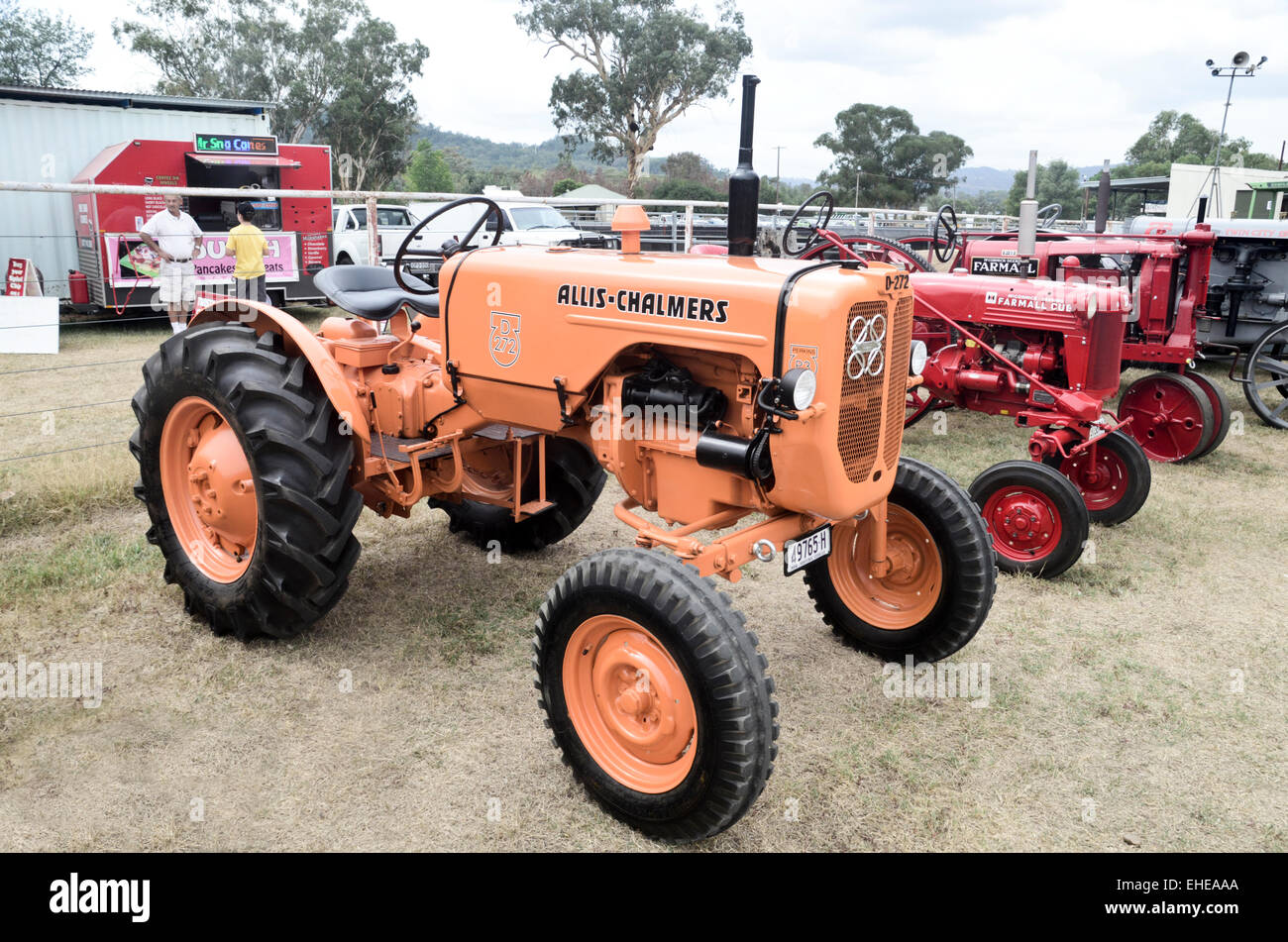 A line up of old Tractors on display at a rally in Kootingal Australia ...