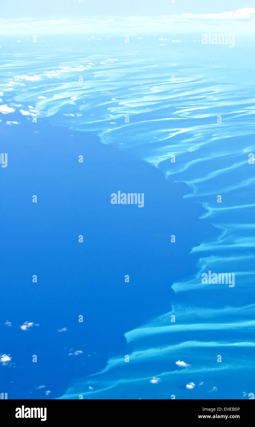 Aerial flying over deep blue hi-res stock photography and images - Alamy