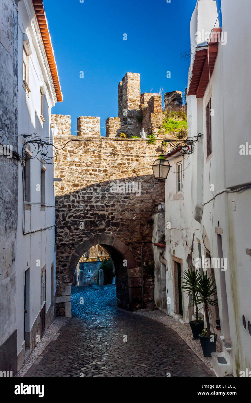 Estremoz Castle door and village inside Stock Photo - Alamy