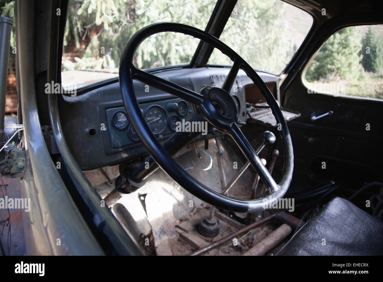 Old truck inside Stock Photo - Alamy