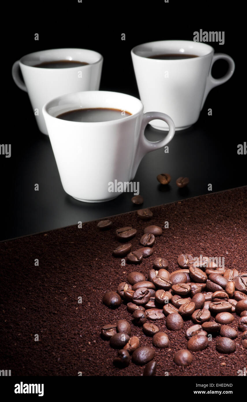 Three Coffee Cups Stock Photo - Alamy