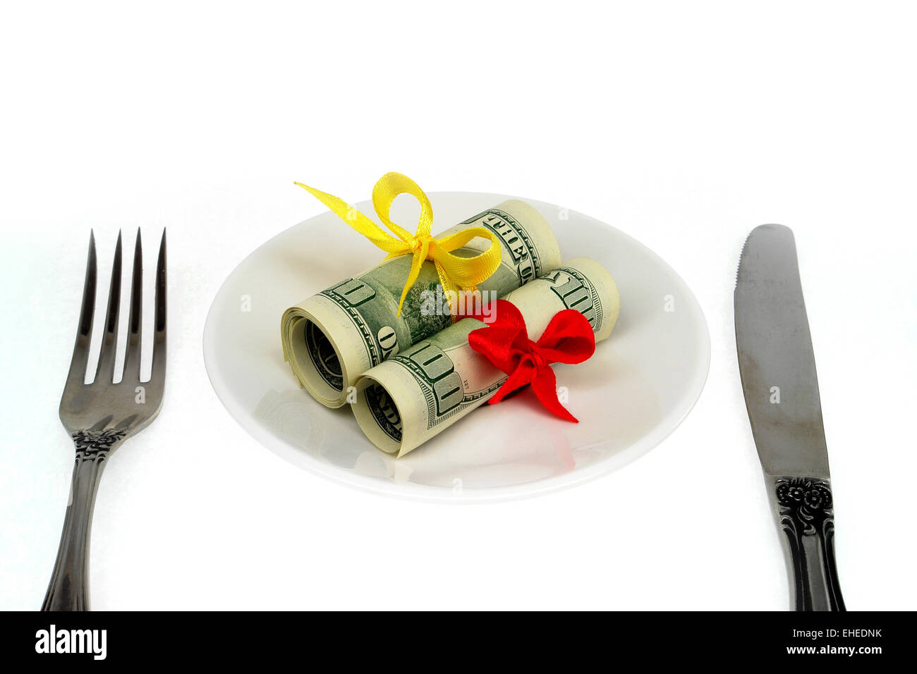 Money for a plate Stock Photo - Alamy