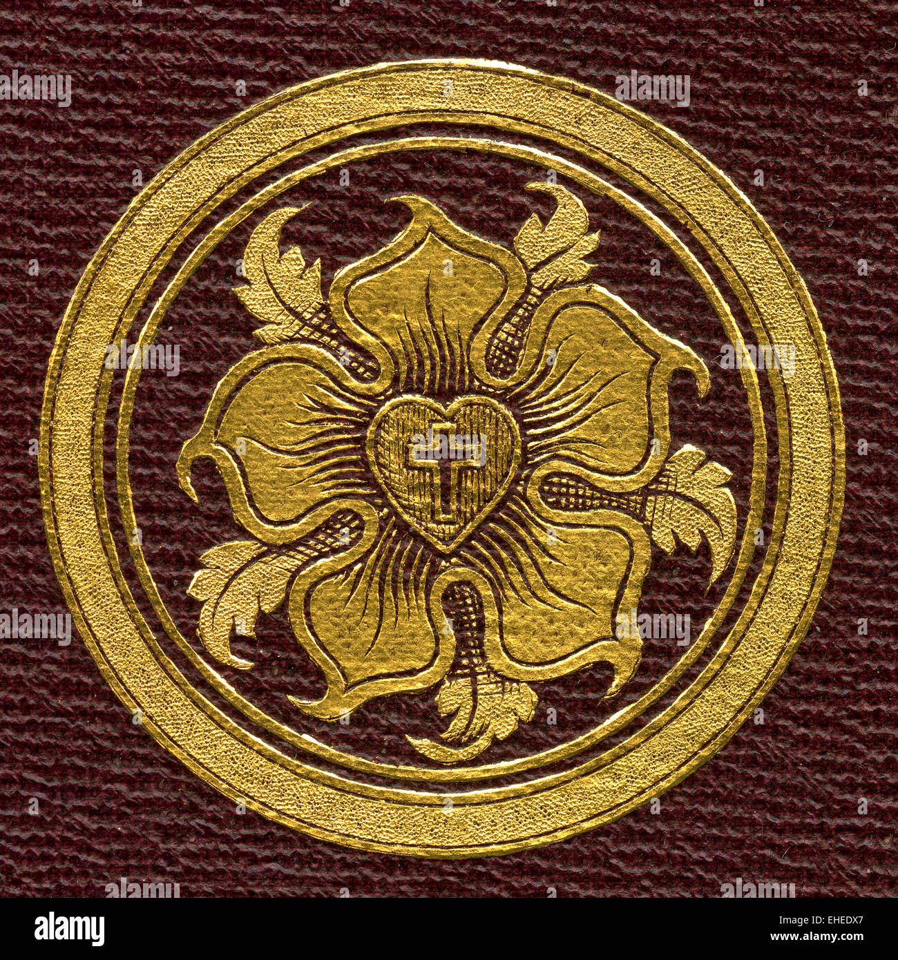 Martin Luther's Coat of Arms, a cross upon a rose Stock Photo - Alamy