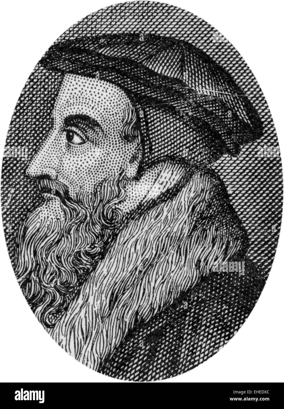 Engraving of John Calvin, 1509 - 1564 Stock Photo - Alamy