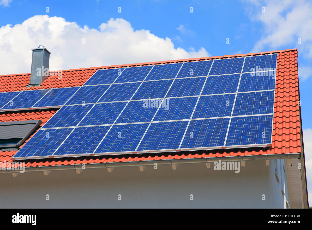 Solar power system roof assembly Stock Photo - Alamy