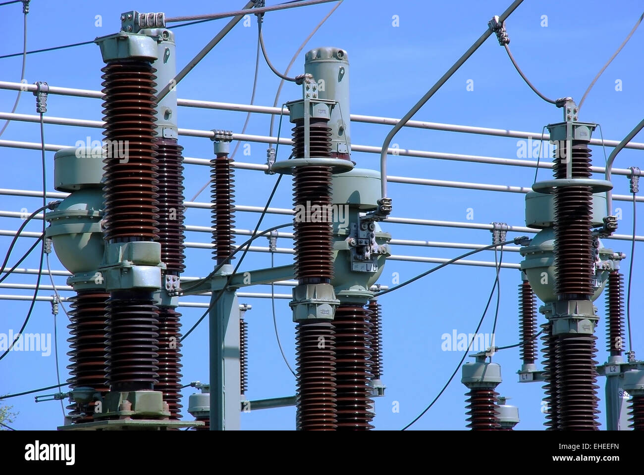 Insulators in a substation Stock Photo - Alamy