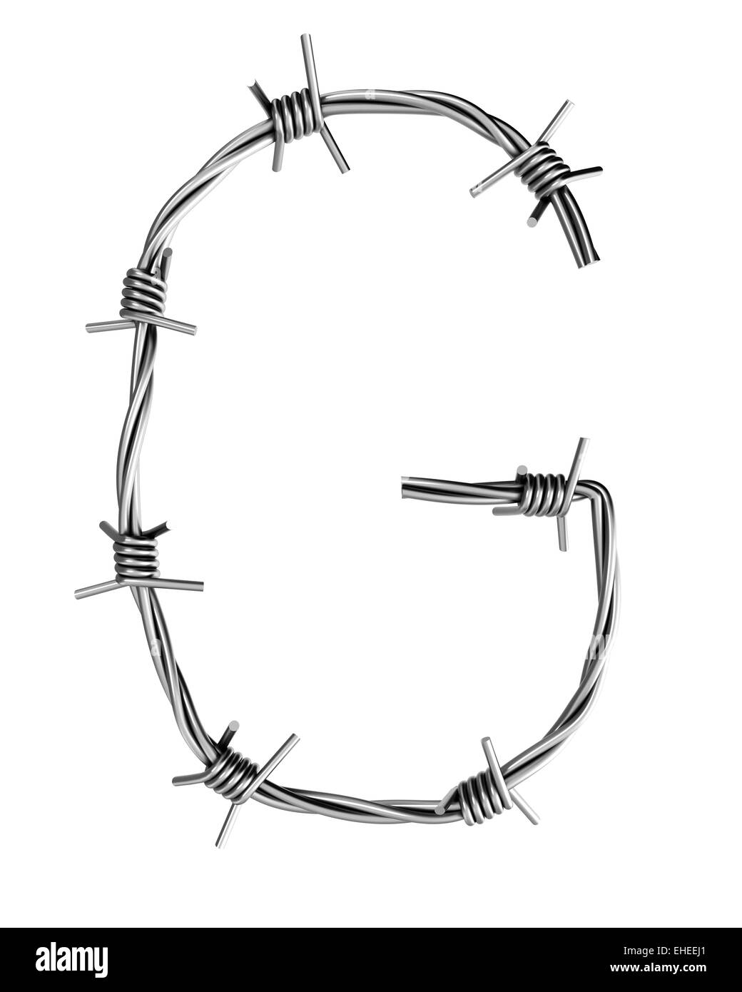 Barbed wire alphabet hi-res stock photography and images - Alamy