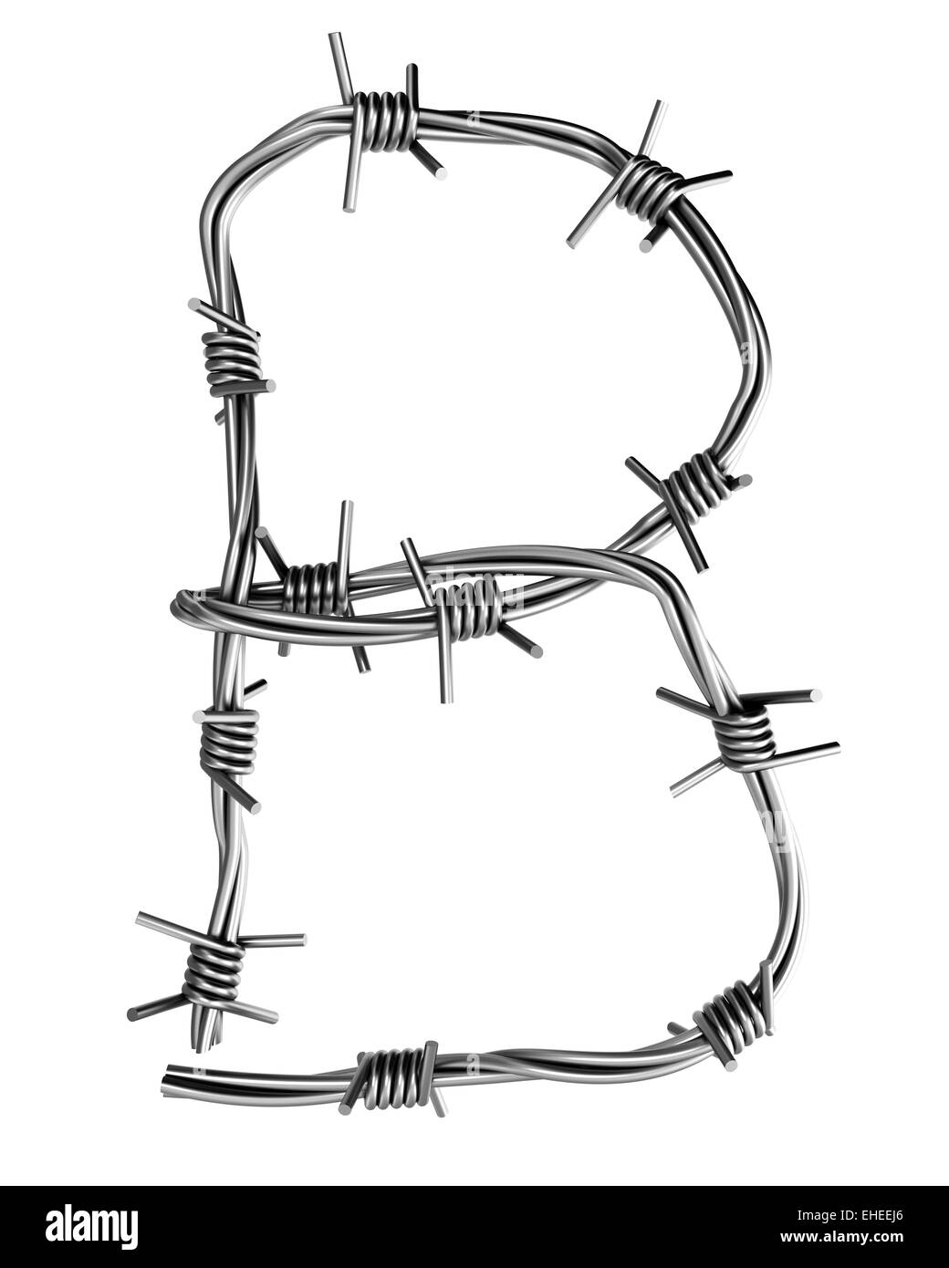Barbed wire alphabet, B Stock Photo - Alamy
