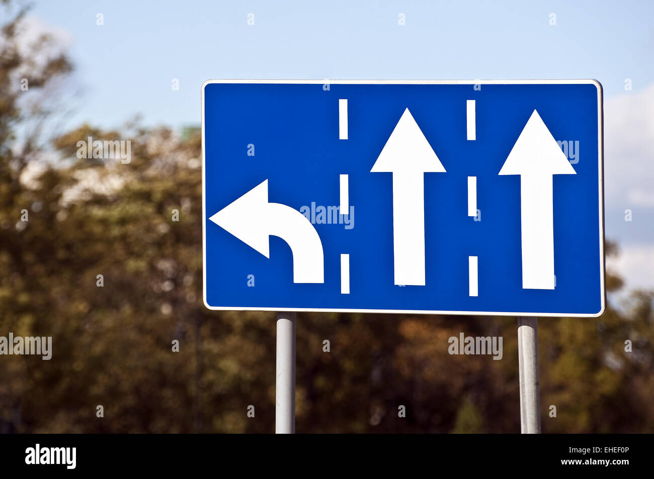 Three Lane Traffic Sign Stock Photos & Three Lane Traffic Sign Stock ...