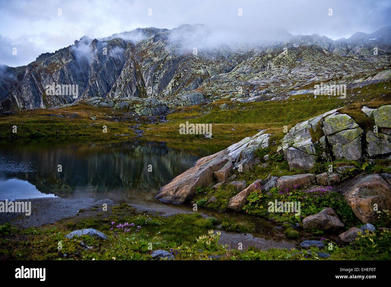 mountain lake, St. Gotthard Pass, Switzerland Stock Photo - Alamy