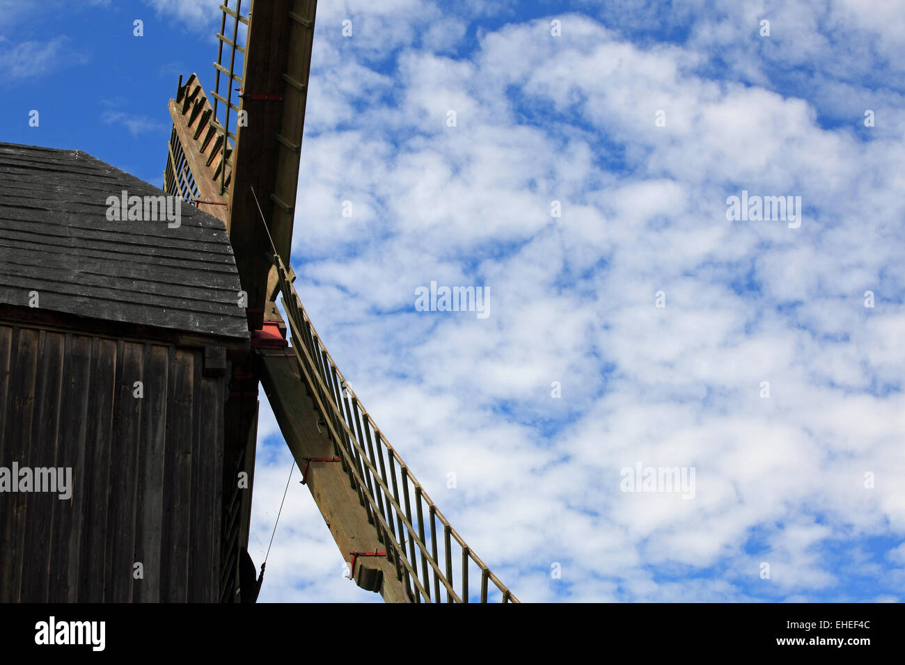 Old post mill detail image Stock Photo - Alamy