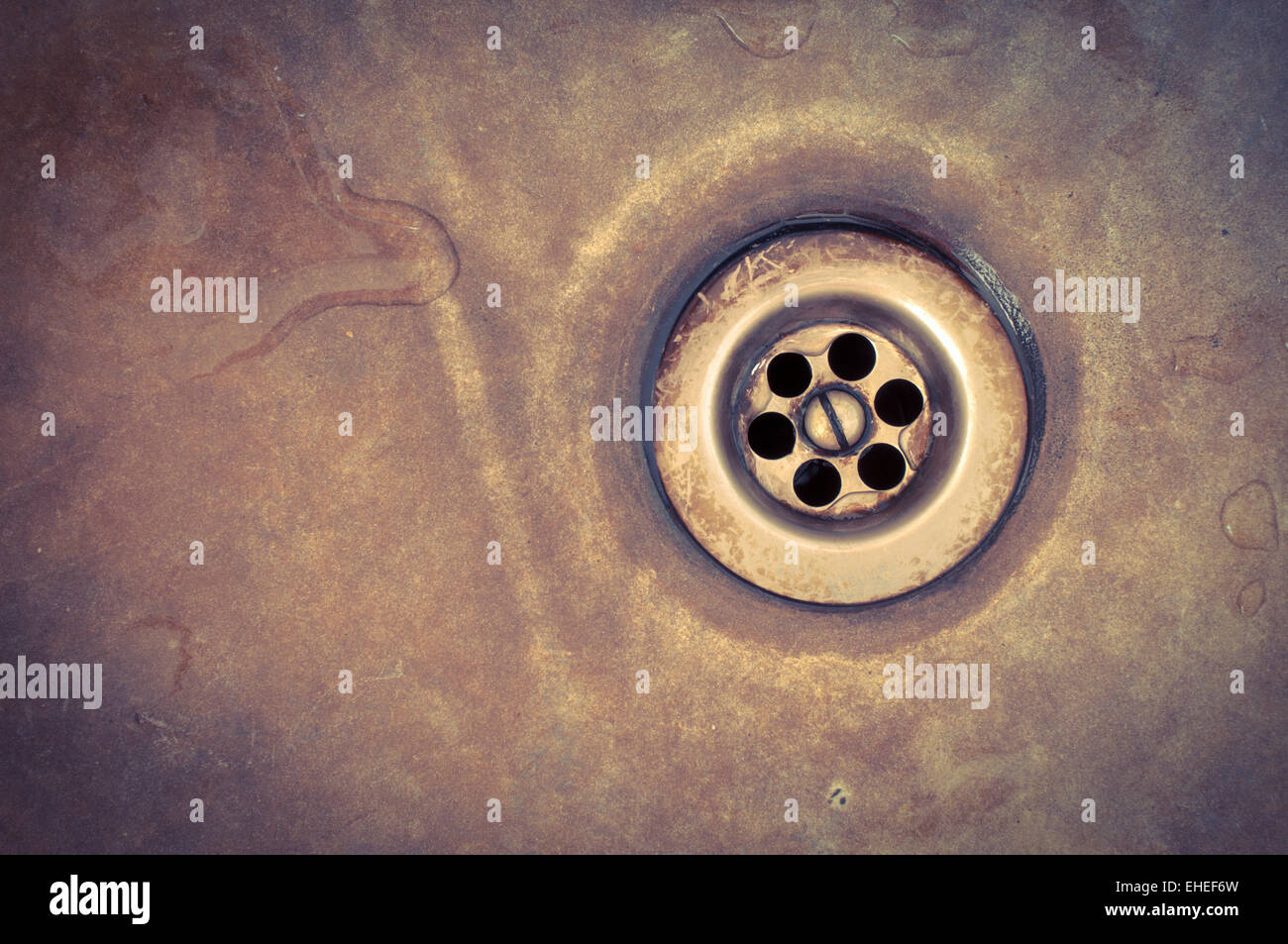Drain old rusty sink for background Stock Photo - Alamy