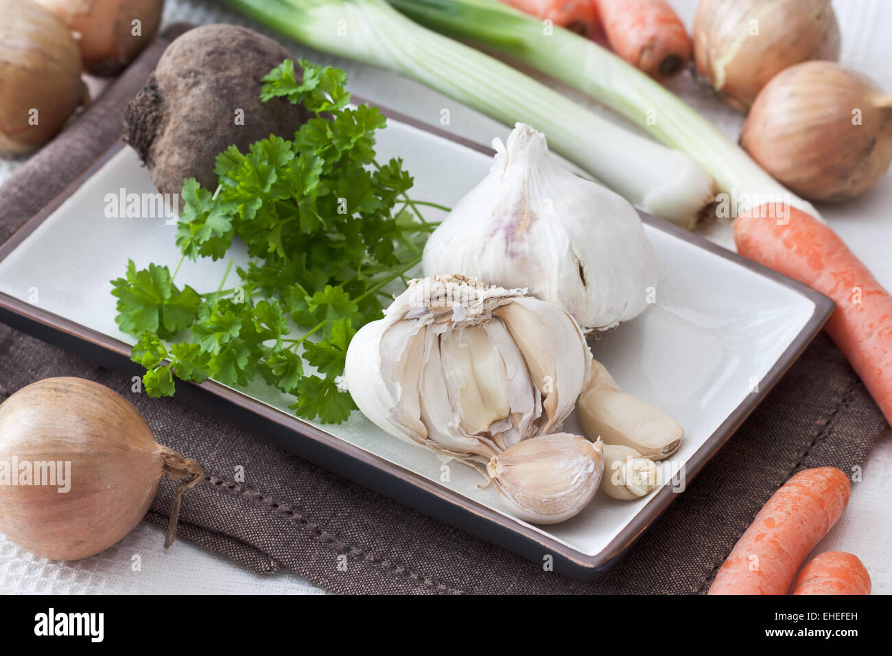Garlic and other Vegetables Stock Photo - Alamy