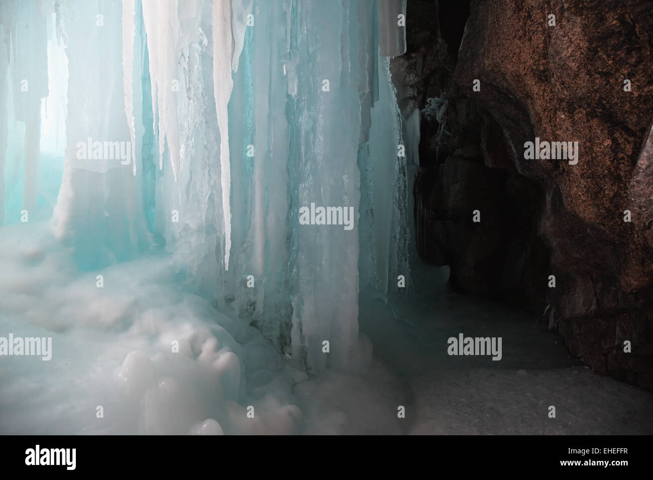 Glacial ice cave with waterfall hi-res stock photography and images - Alamy