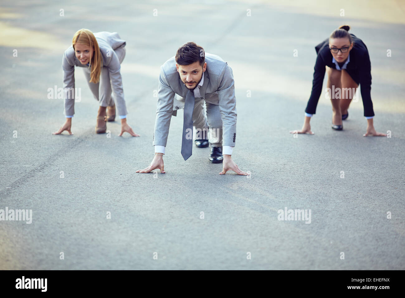 Competitive Business Woman Ready Run High Resolution Stock Photography ...