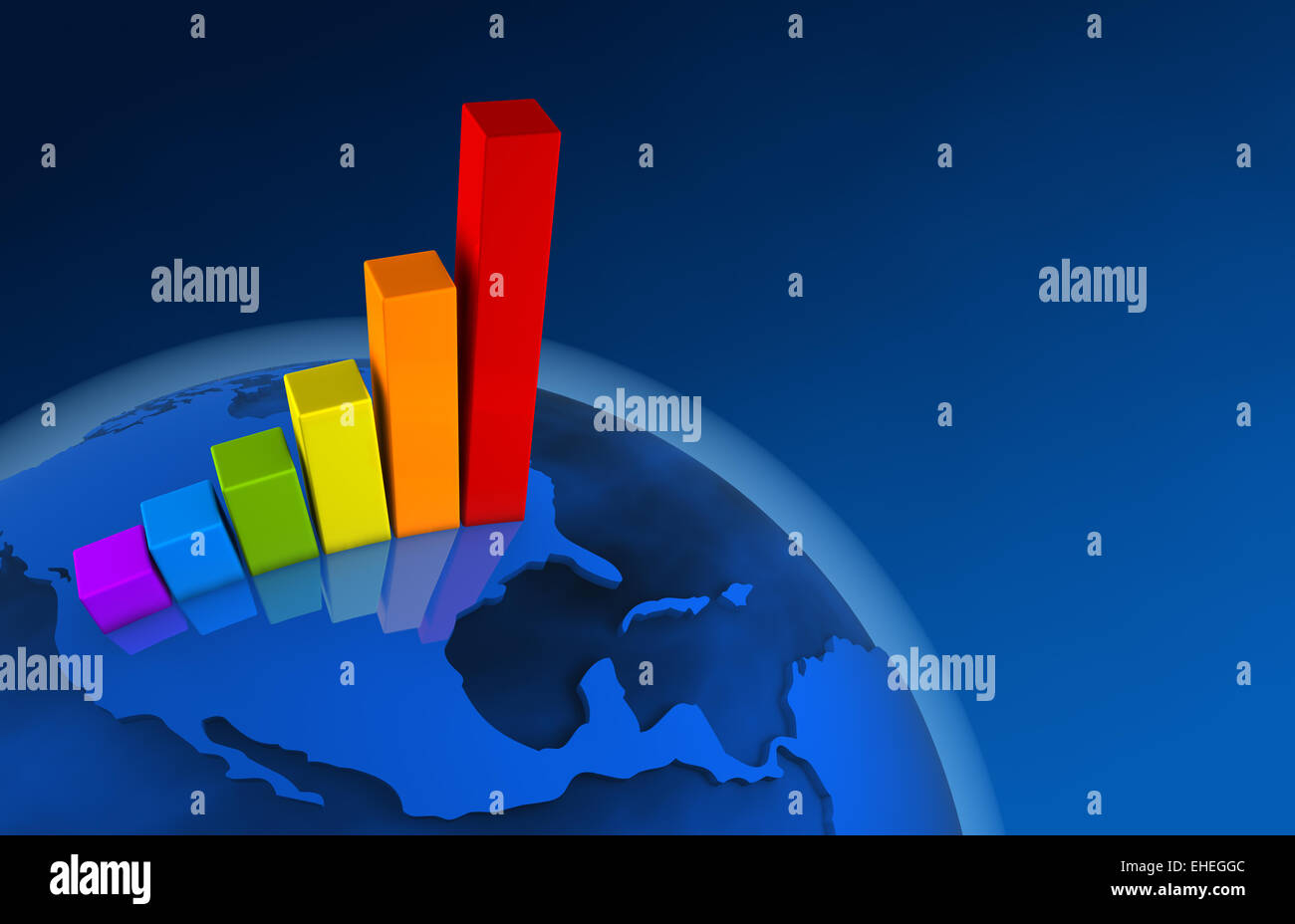3d World Growth Chart - America Stock Photo - Alamy