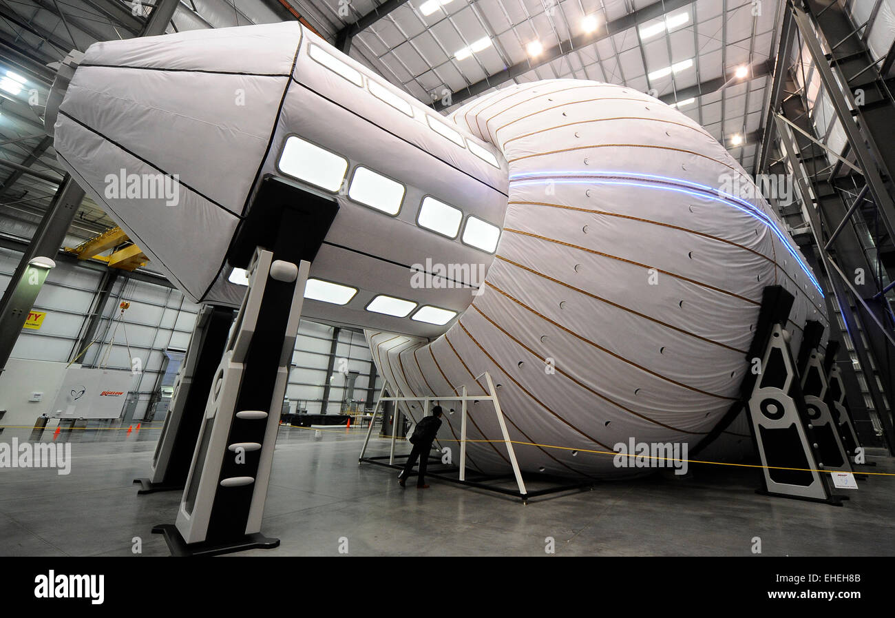 Las Vegas NV, USA. 12th Mar, 2015. Bigelow Aerospace displays for the ...