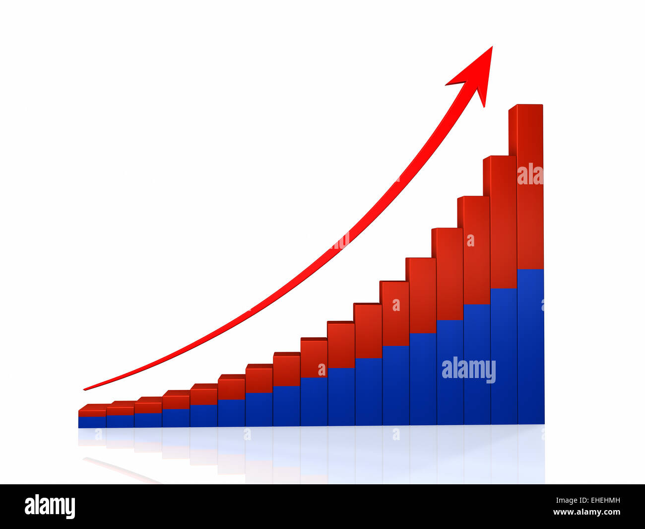 Growth Graph With Arrow Stock Photo - Alamy