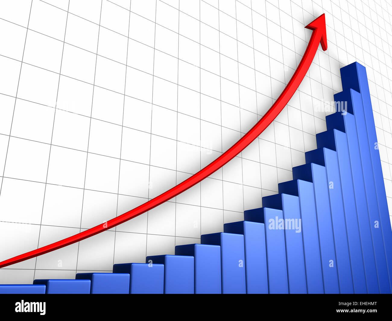 Growth Graph With Grid Stock Photo - Alamy