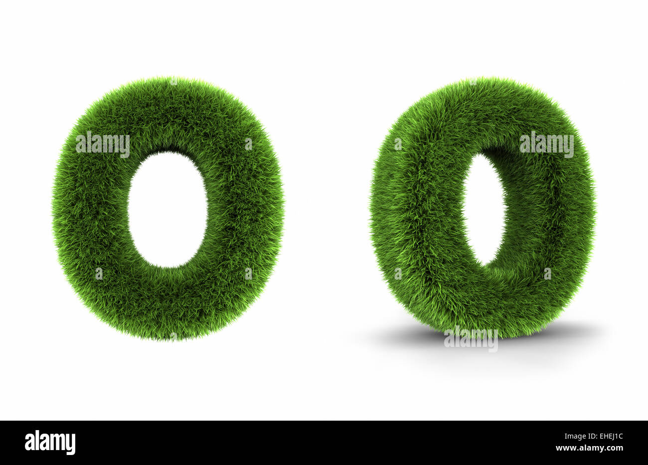 Grass Letter O Stock Photo - Alamy