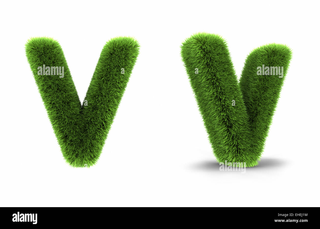 Grass Letter V Stock Photo - Alamy