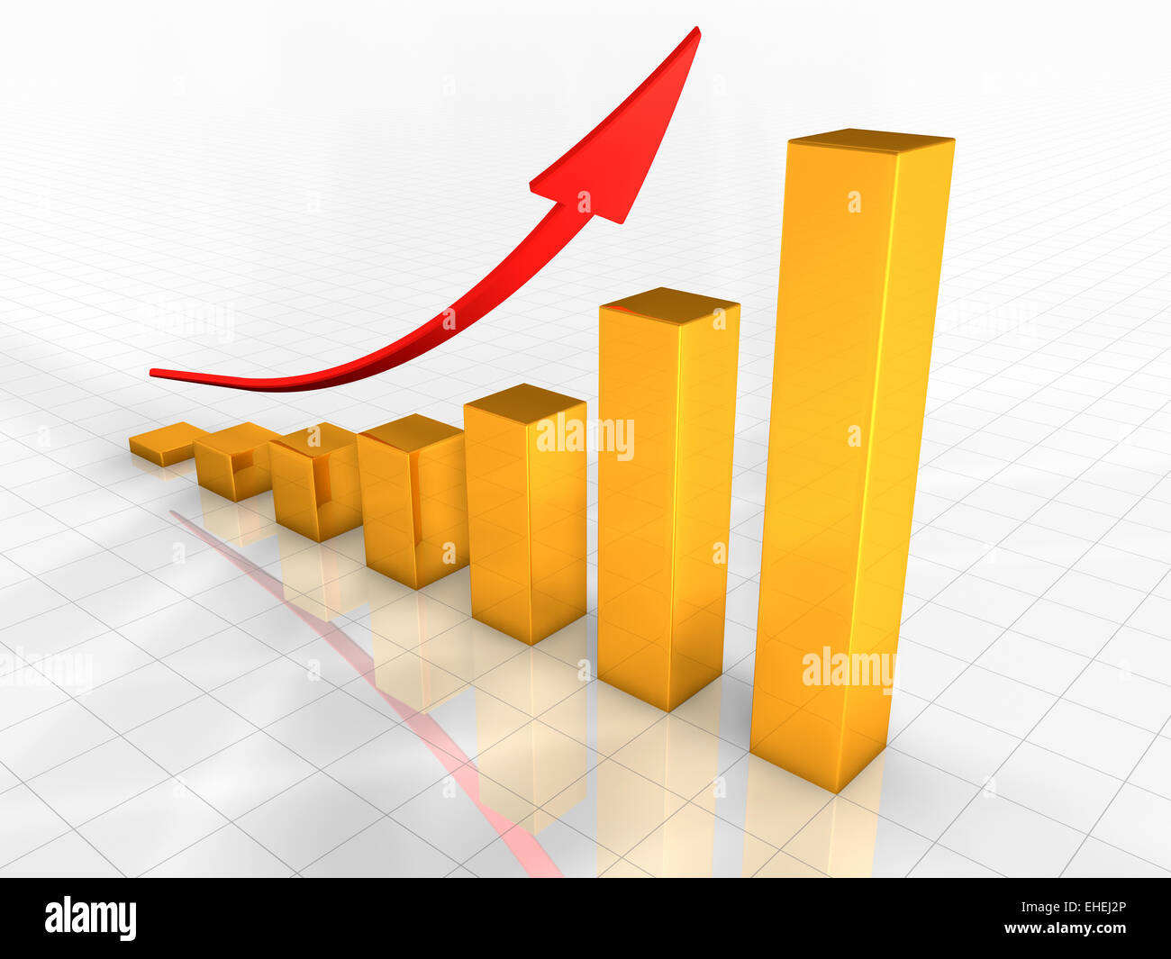 Business graph gold bars arrow hi-res stock photography and images - Alamy