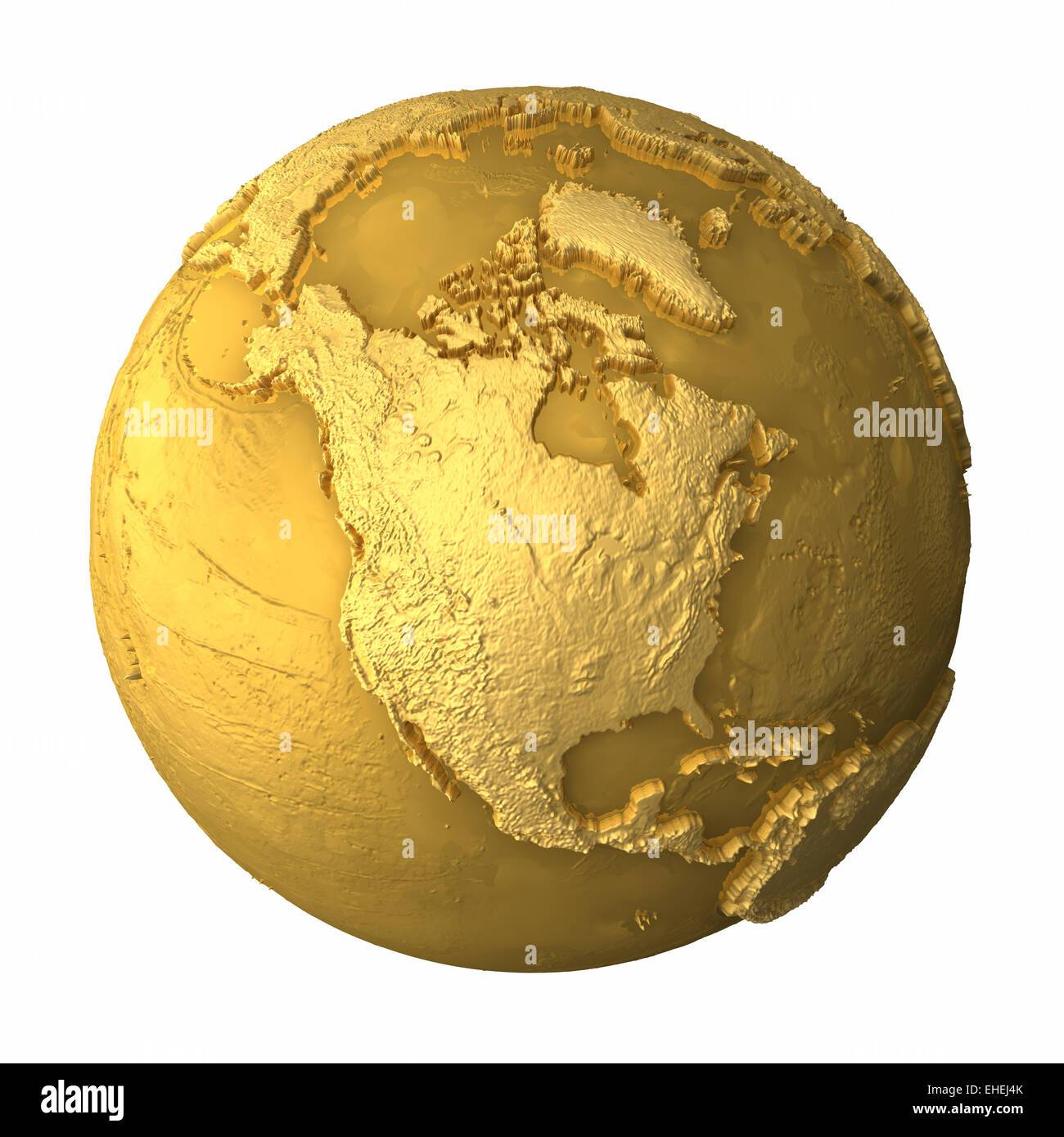 Gold globe metal earth realistic hi-res stock photography and images ...