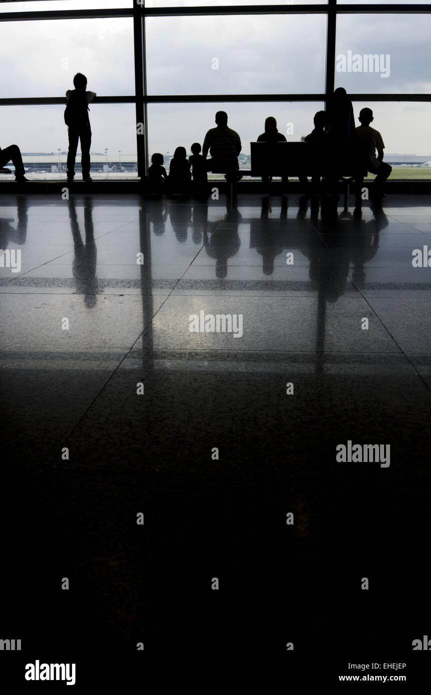 Silhouette interior see through glass panel hi-res stock photography ...