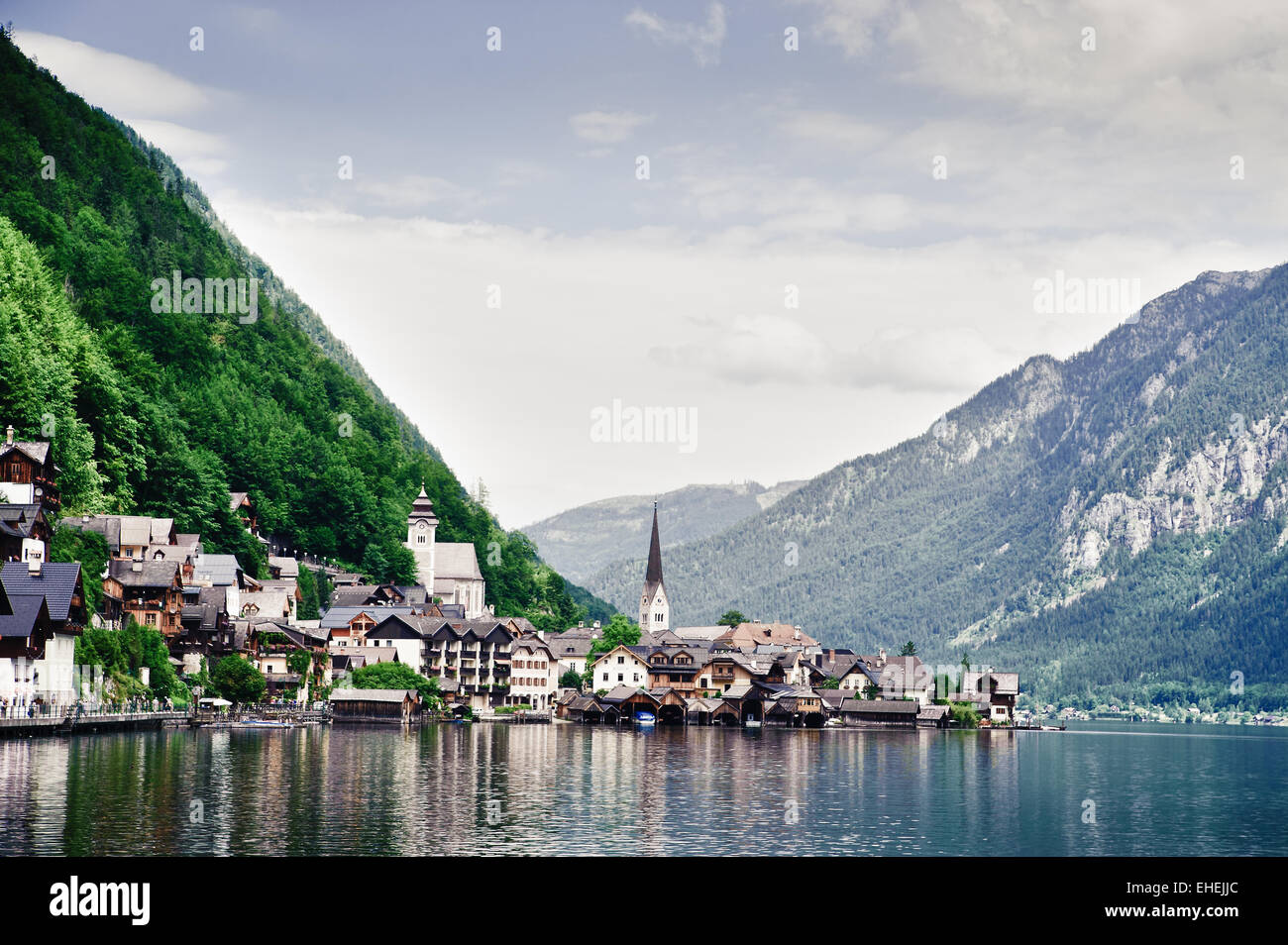 Hallstatt with Lake Stock Photo - Alamy