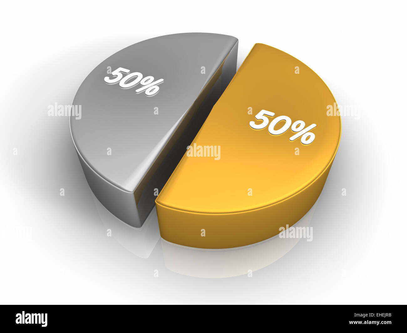 Pie Chart 50 50 percent Stock Photo - Alamy