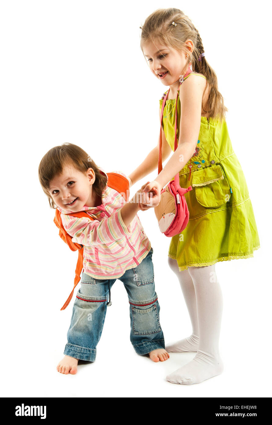 Two kids playing Stock Photo - Alamy