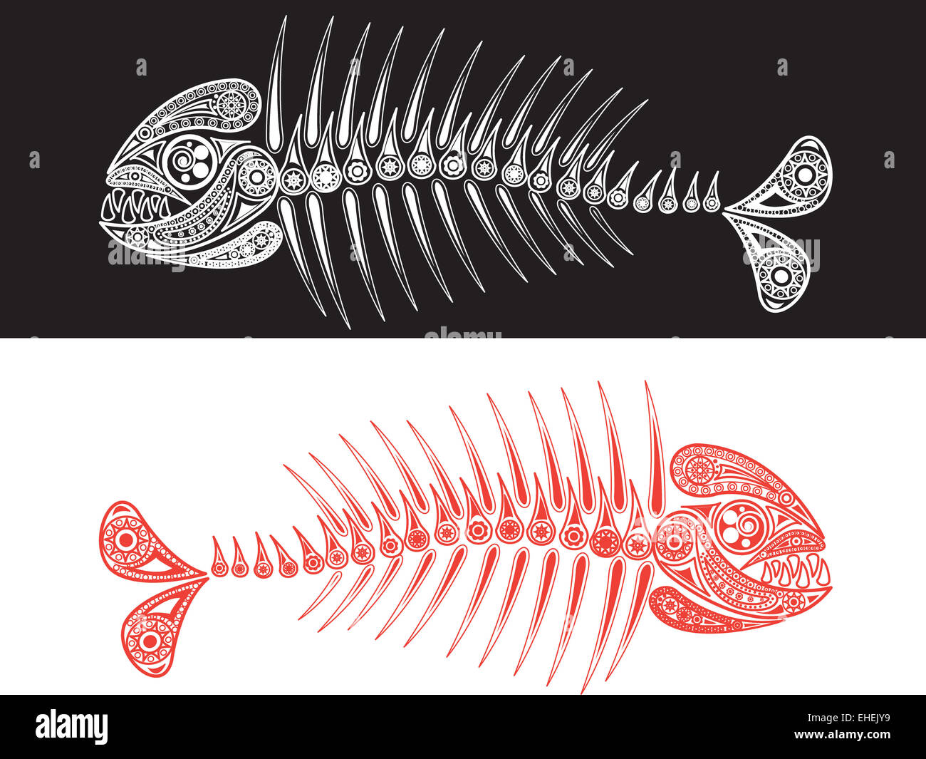 Fish skeleton illustration hi-res stock photography and images - Alamy