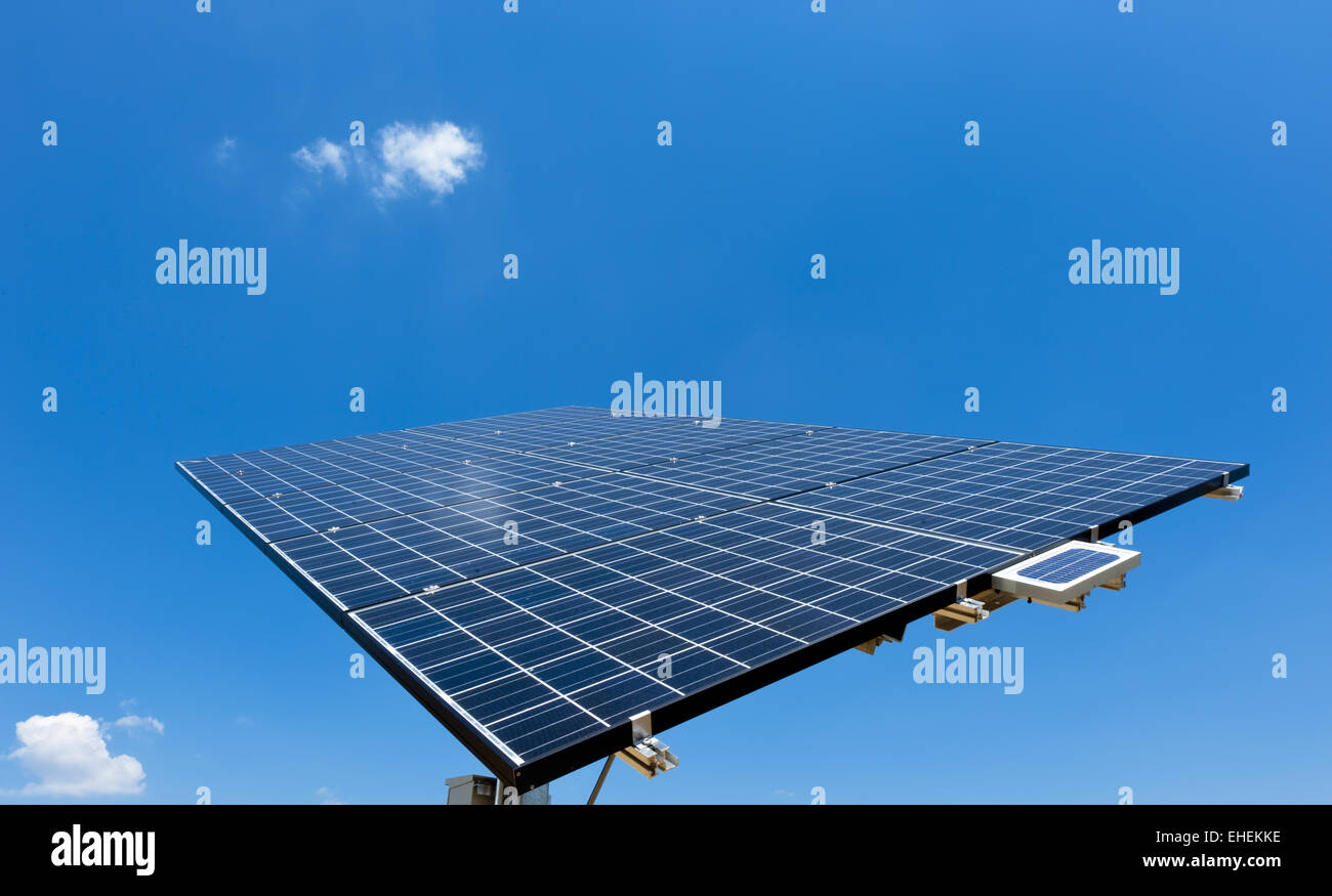 Solar Panel with blue Sky Stock Photo - Alamy